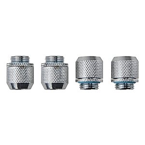 BXQINLENX Silver Chrome G1/4" to ID 3/8" OD 1/2" Soft TUBING Compression Fitting for Computer Water Cooling System Through Joint Straight Joint(4 PCS)