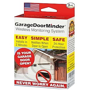 Garage Door Minder® Version II. 100% Wireless. Installs in Two Minutes! No Wi-Fi. in-Home Monitor & Alert System. Great for Seniors!