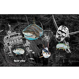 Tervis Triple Walled Guy Harvey Insulated Tumbler Cup Keeps Drinks Cold & Hot, 30oz - Stainless Steel, Shark Pirate