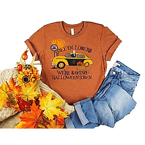 TIVIEAZG Women's We're Saving Halloween Town Shirt, Orange, Medium