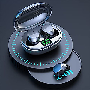 Gspmoly K20 Digital Display Bluetooth 5.3 Sports Gaming Earphone Deep Bass HiFi Stereo Long Endurance in-Ear Noise Canceling Workout Binaural Subwoofer Earbuds for iOS Android