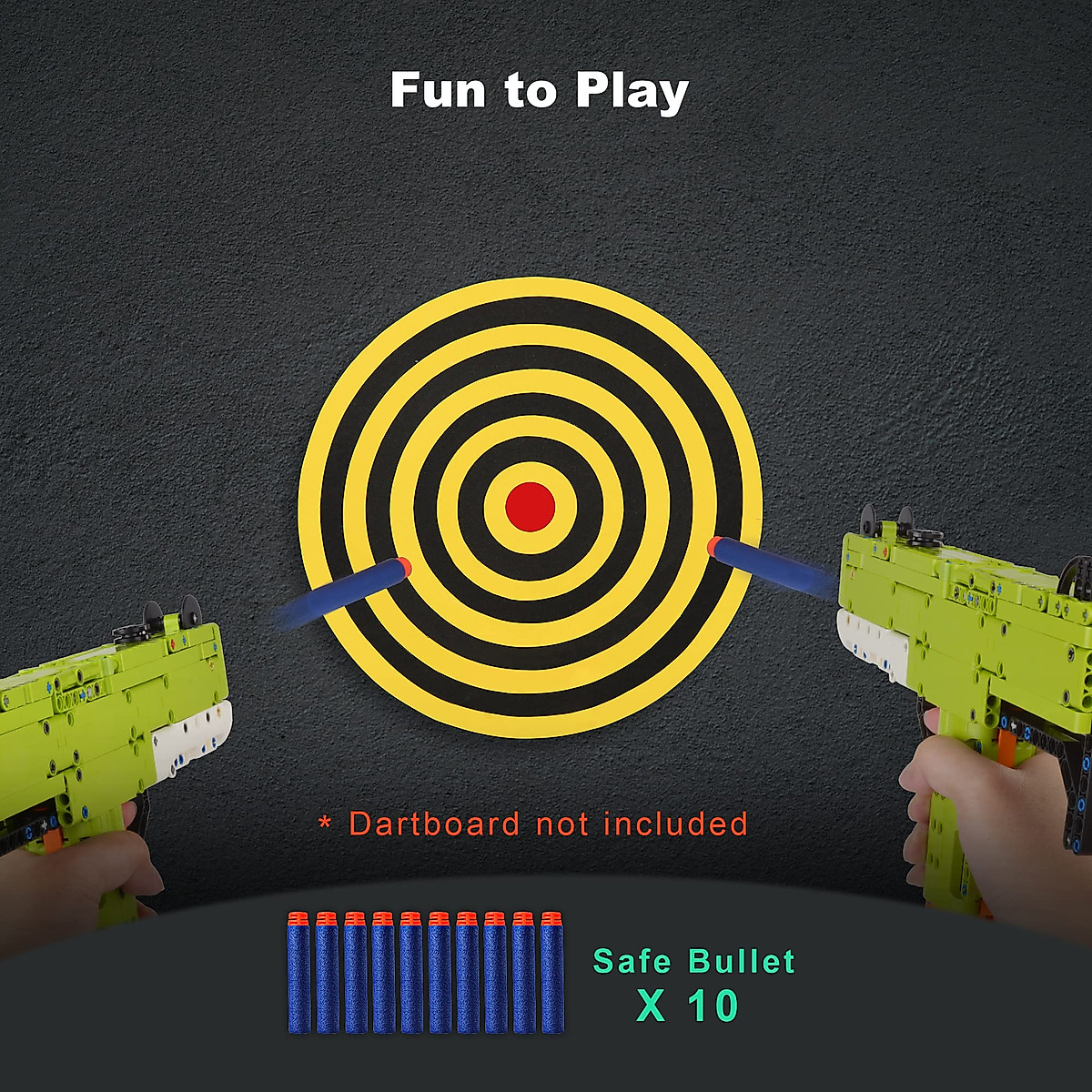 Yanscian Uzi SMG Submachine Nerf Gun Model Building Toy kit Set 398 Pcs DIY STEM Toy That Shoots Building Block Brick Military Gun for Kids & Adults