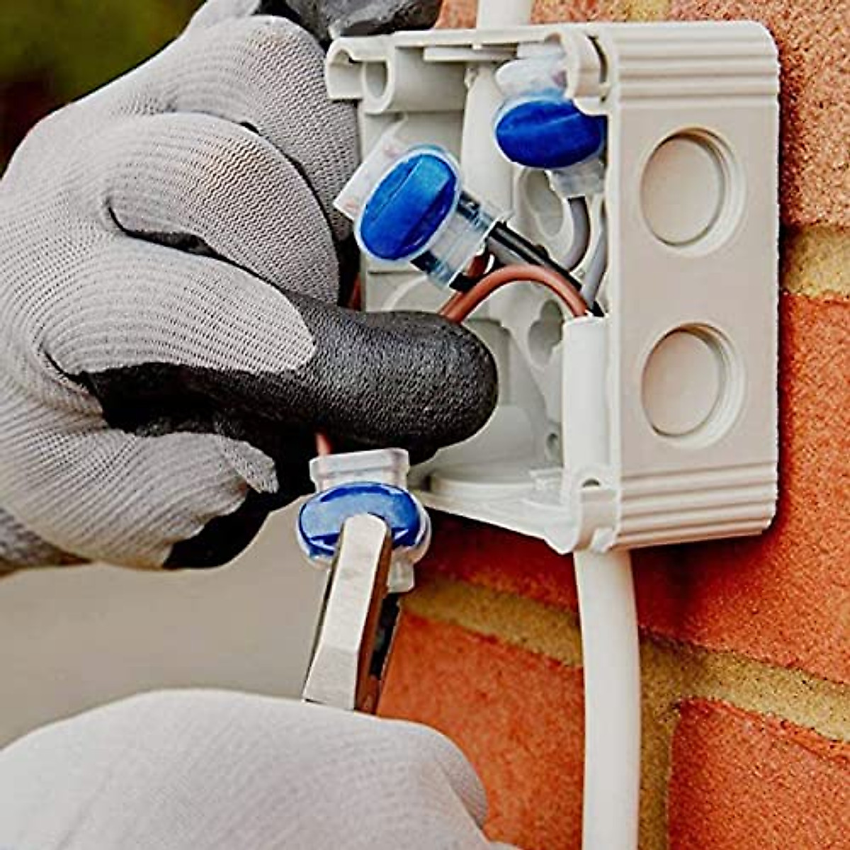 Timberrain 50 Pack Electrical IDC 314-BOX Pigtail 3 Wire Connectors for 22-14 AWG Cables, Robotic Lawn Mowers, Irrigation Applications