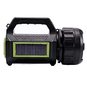 Spotlight Flashlight Rechargeable,Outdoor Solar Camping Light with Cob Side Light, Waterproof Handheld Searchlight, for Home Power Failure Outdoor Camping Hiking Emergencies