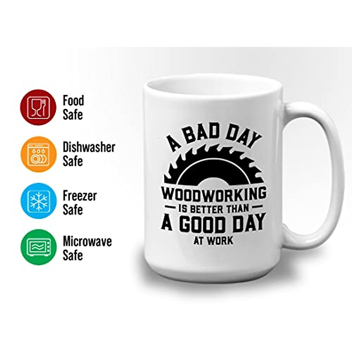 Flairy Land Carpenter Coffee Mug 15oz White - a bad day woodworking - DIY Expert Contractor Welder Woodworker Workshop Carpentry Repairer Plumbing Plumber Chainsaw