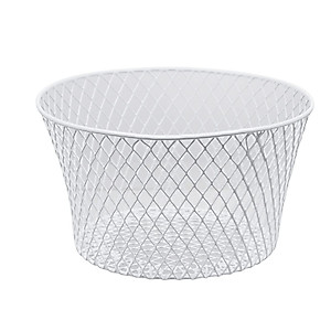 Essentials Round Vinyl-Coated Wire Baskets, 7.875x4.5 in. (White)