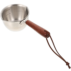 Luxshiny Pour Oil Small Pot Nonstick Saucepan Small Pots for Cooking Small Sauce Pan Yukihira Saucepan Caraway Cookware Small Casserole Water Ladle Baby Turkey Stainless Steel Wooden Handle