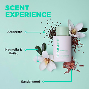 GLOSS.ME Moisturizing Shampoo and Conditioner for Dry Hair by DESIGNME | Hemp & Argan Oil Shampoo with Straight/Curly Hair Conditioner | Hydrating Shampoo & Conditioner for Colored Hair, 10 Fl Oz Each