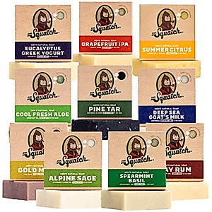 Dr. Squatch Men's Bar Soap Gift Set (10 Bars) – Men's Natural Bar Soap - Pine Tar Soap, Bay Rum Soap, Grapefruit IPA Beer Soap, Cool Fresh Aloe, Alpine Sage, Greek Yogurt, Goat's Milk, and more