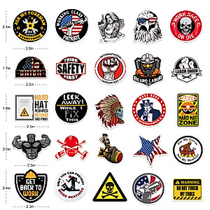 200Pcs Hard Hat Stickers Decals for Toolbox Helmet Hood, Funny Hardhat Stickers for Welder Electrician Construction Union Military Lineman, Waterproof Vinyl Stickers for Men