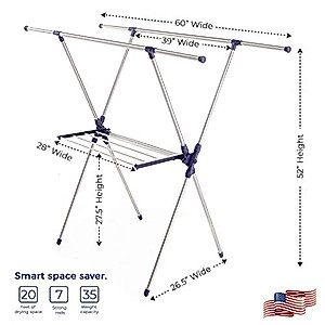 Smart Some Clothes Drying Rack - Foldable Drying Racks for Laundry, Heavy Duty Stainless Steel for Indoor and Outdoor Use (Easy Assembly Video)
