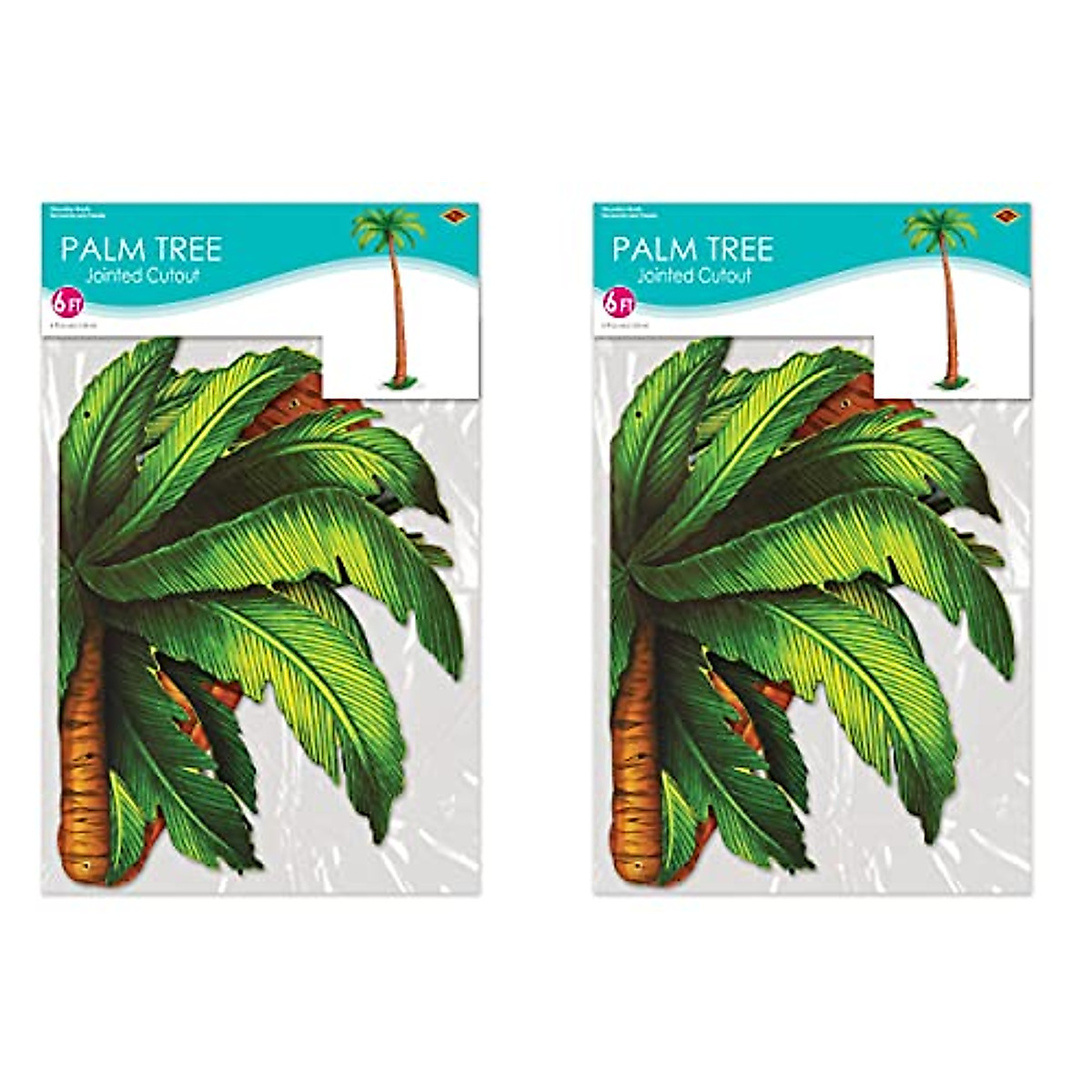 Beistle 2 Piece Durable Jointed Cardstock Paper Palm Trees Luau Birthday Decorations Summer Tropical Party Accessory Beach Theme Hawaiian Photo Prop Background