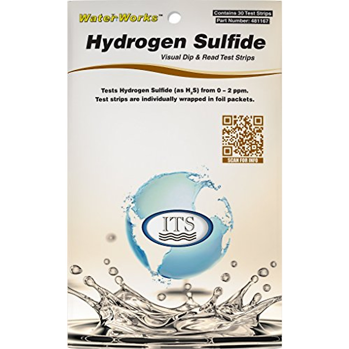 Industrial Test Systems 481167 WaterWorks Hydrogen Sulfide Water Test Strips, 30 foil Packed Tests