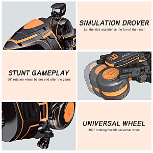 Karoter Remote Control Motorcycles, 360° Spinning Action Rotating Drift Stunt Motorbike 2WD High Speed Rc Motorbikes 2.4Ghz Radio Control Motorcyle with Riding Figure Toys for Kids Boys