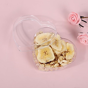 2Pcs Transparent Plastic Heart Shaped Acrylic Box with Lid Mini Storage Candy Boxes Cube Organizer Containers for Tiny Jewelry Party Favors Supplies