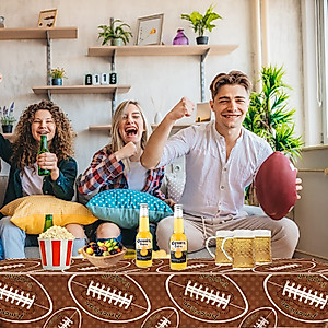 3PCS Football Tablecloths for Football Party Decorations Plastic Disposable Touchdown Football Game Day Party Table Covers for Rectangle Tables Birthday Party Superbowl Decorations, 54 x 108 Inches
