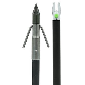 Muzzy 1320-C Lighted Carbon Composite Arrow with Carp Point (Green X Nock Included)