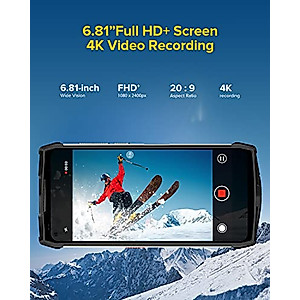 Ulefone Power Armor 13 (8GB + 128GB) Rugged Smartphone, 13200mAh Large Battery, FHD+ 6.81" Screen Octa-core 48MP Quad Camera Android 11, NFC OTG Wireless Charging, IP68 Waterproof Unlocked Cell Phone
