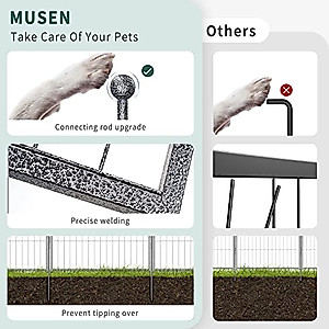 Musen Dog Playpen Outdoor, 16 Panels Dog Pen 32" Height Dog Fence Exercise Pen with Doors for Large/Medium/Small Dogs, Portable Pet Playpen for Yard, RV, Camping, Hammer Paint Finish (Patent Pending)