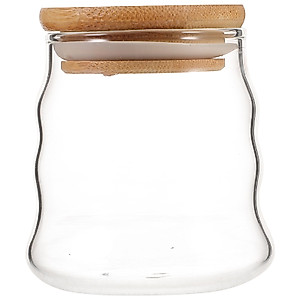 Kichvoe Food Containers Glass Jar with Lid Glass Jars Glass Food Can Canisters Glass Tea Canister Cereals Canister Glass Storage Jars Dry Fruit Jar Coffee Container Bamboo Coffee Can Seal