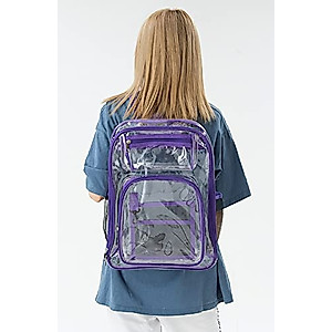 Tellrain Women's Fashion Backpack Clear Purse Fashion Men Satchel Bags Multipurpose Lightweight Backpack PVC Beach Bag