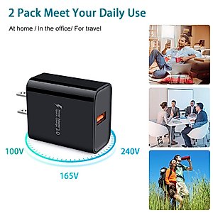 Quick Charge 3.0 Fast Charging Block for Samsung Galaxy S24 S23 S22 S21 A51 S20 A11 A13 5G A53 A20 A21 S10e A10e Note 20 A32 A12,Moto G Pure Power Stylus G9 G7 G8 Plus Play,Wall Charger Type C Cable