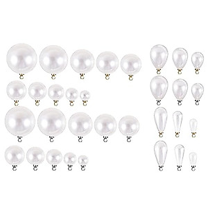 EXCEART Faux Pearl Charms Pendants 60Pcs DIY Elegant Imitation Peal Charms Beads for Earrings Bracelets Bangle Necklace Phone Case Hair Clip Craft Jewelry Making