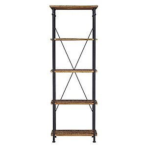 Homelegance Factory 4-Teir Bookcase, Rustic Brown