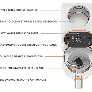 Quark Quook Baby Food Maker Steamer and Blender - Easy-To-Use 5-in-1 Baby Food Processor with Built In Baby Bottle Warmer - Self Cleaning, Sterilizing & Dishwasher Safe - 100% Baby-Safe Materials