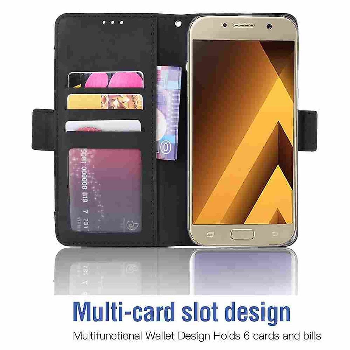 YOUKABEI MojieRy Phone Cover Wallet Folio Case for LG V20, Premium PU Leather Slim Fit Cover for LG V20, 1 Photo Frame Slot, 4 Card Slots, Handy & Portable, Black