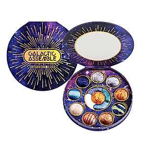 Tintark Galactic Assemble Eyeshadow Palette 14 Colors Glitter Shimmer Metallic Eye Shadow Pallet Brown Blue Galaxy Eye Makeup Palettes Create Space-like Eyes Make up Vegan & Talc Free