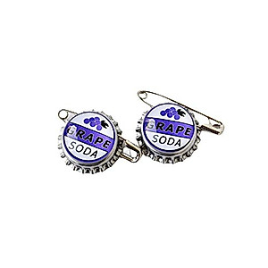 COLIBROX Set of 2 Replica ELLIE BADGE GRAPE SODA BOTTLECAP PIN! "UP" & Sticker Gift Bags Broach Costume Jewelry Badge Pin