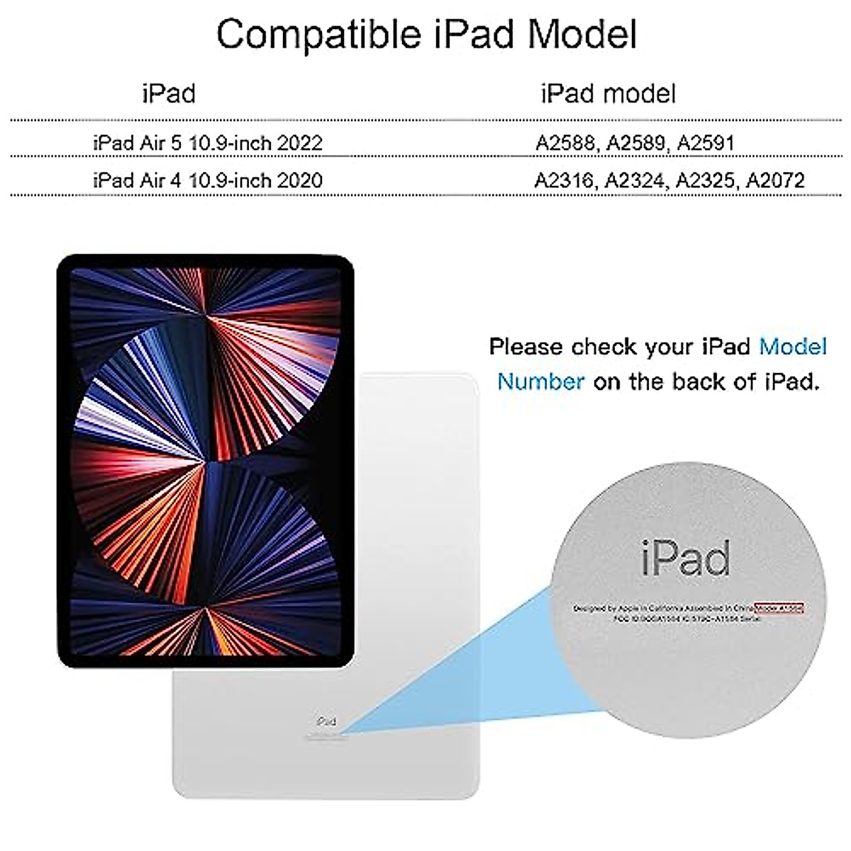 iFacemall Stylish Case for ipad Air 5th 4th Generation 10.9-inch with Foldable Stand [2023 Upgrade] 360 Rotation, Magnetic Slide Rails Design for iPad Case, White