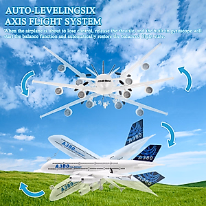 Fistone Remote Control Airplane, RC Plane Ready to Fly, 2.4G 3 Channel RC Aircraft Builted in 6-Axis Gyro, Durable EPP Foam RC Plane, Easy to Fly RC Fighter for Beginner Kids Adults