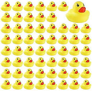 60PCS Rubber Ducks Bath Toys Mini Ducks Float and Fun Squeak for Baby Kids Bath Toy Shower Decorations Birthday Party Carnival Game Gift