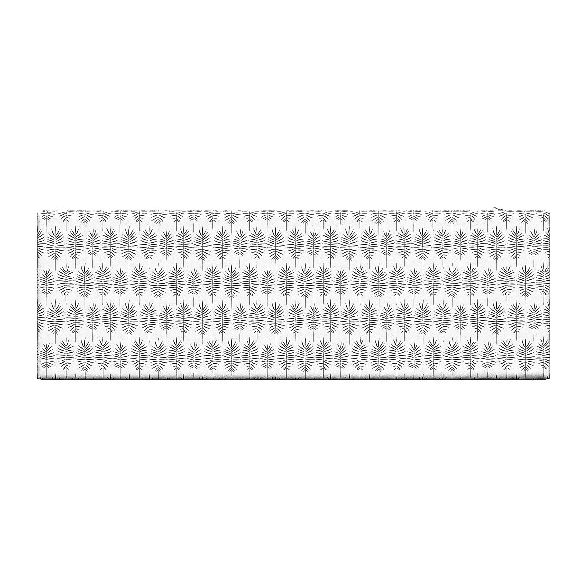 Lunarable Bench Cushion, Standard Size Foam Pad with Decorative Fabric Cover, 45" x 15" x 2", White and Black