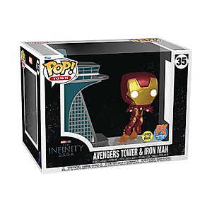 Pop! Town: Avengers: Age of Ultron - Avengers Tower with Iron Man (Glow-in-The-Dark) PX Vinyl Figure