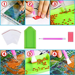 5D Diamond Painting Kits for Adults,Diamond Art with Full Tools Accessories,Exquisite Flowers Inlaid with Crystal and Diamond,Perfect for Home Wall Decor(12x16inch)