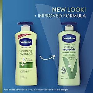 Vaseline Intensive Care Body Lotion for Dry Skin Soothing Hydration Lotion Made with Ultra-Hydrating Lipids + 1% Aloe Vera Extract to Refresh Dehydrated Skin 20.3 oz, Pack of 3