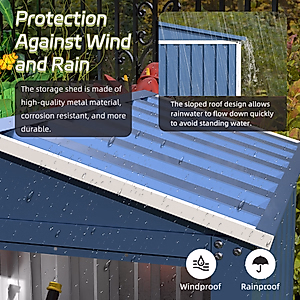 SUXXAN Metal Outdoor Small Storage Shed 3FT x 3FT, Steel Utility Tool Shed Storage House, Metal Sheds Outdoor Storage for Backyard Garden Patio Lawn,Blue