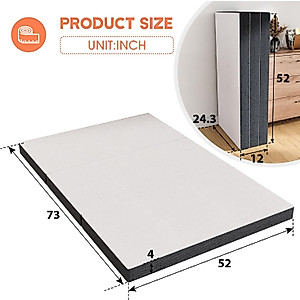 Folding Mattress, 4 Inch Portable Full Size Trifold Mattress, Foldable Memory Foam Mattress with Washable Cover for Camping, Guest, Yoga, Travel, Certipur-US Certified, Full