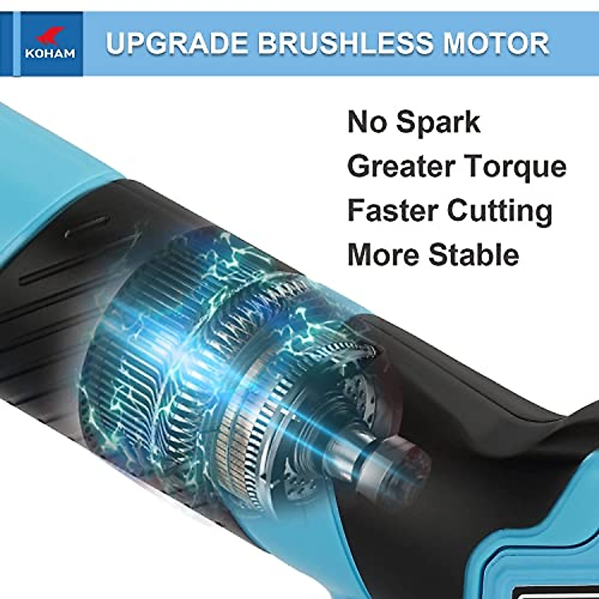 KOHAM Professional Cordless Electric Pruning Shears with 2pcs Backup Rechargeable Battery & Extra 1pcs Safety Charger