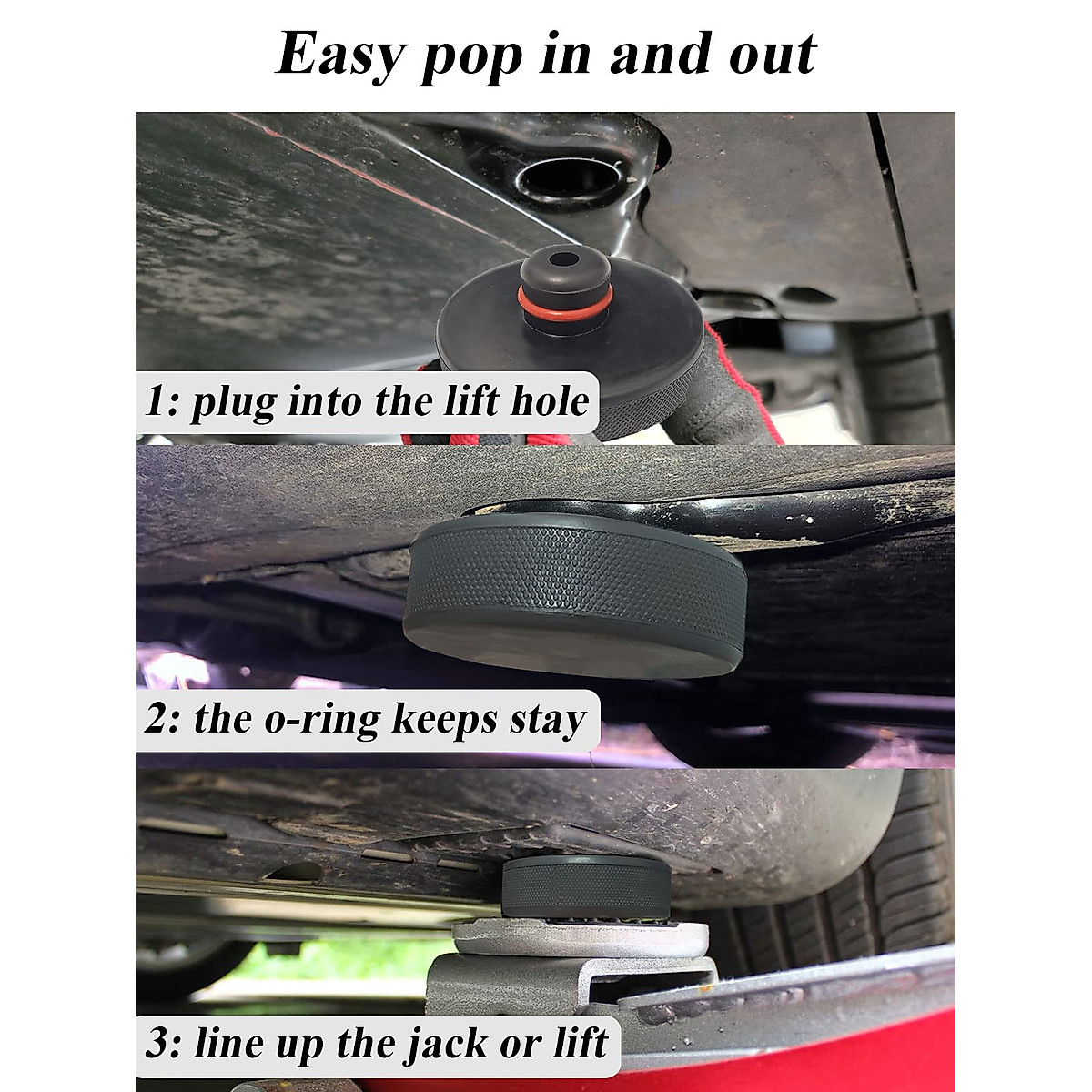 SYOAUTO Jack Pad for Tesla Model 3/Y/S/X Tesla Pucks Rubber Lifting Jack Pad 4 Packs Tesla Model Y Accessories 2024 2023 2022 2021