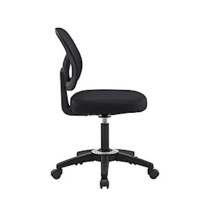 OFFICE FACTOR Mid Back Task Armless Office Chair, Computer Mesh Chair 360 Swivel Revolving Task Chair Without Arms, Black Mesh Back Desk Chair with Wheels for Office, Home Office or Students.