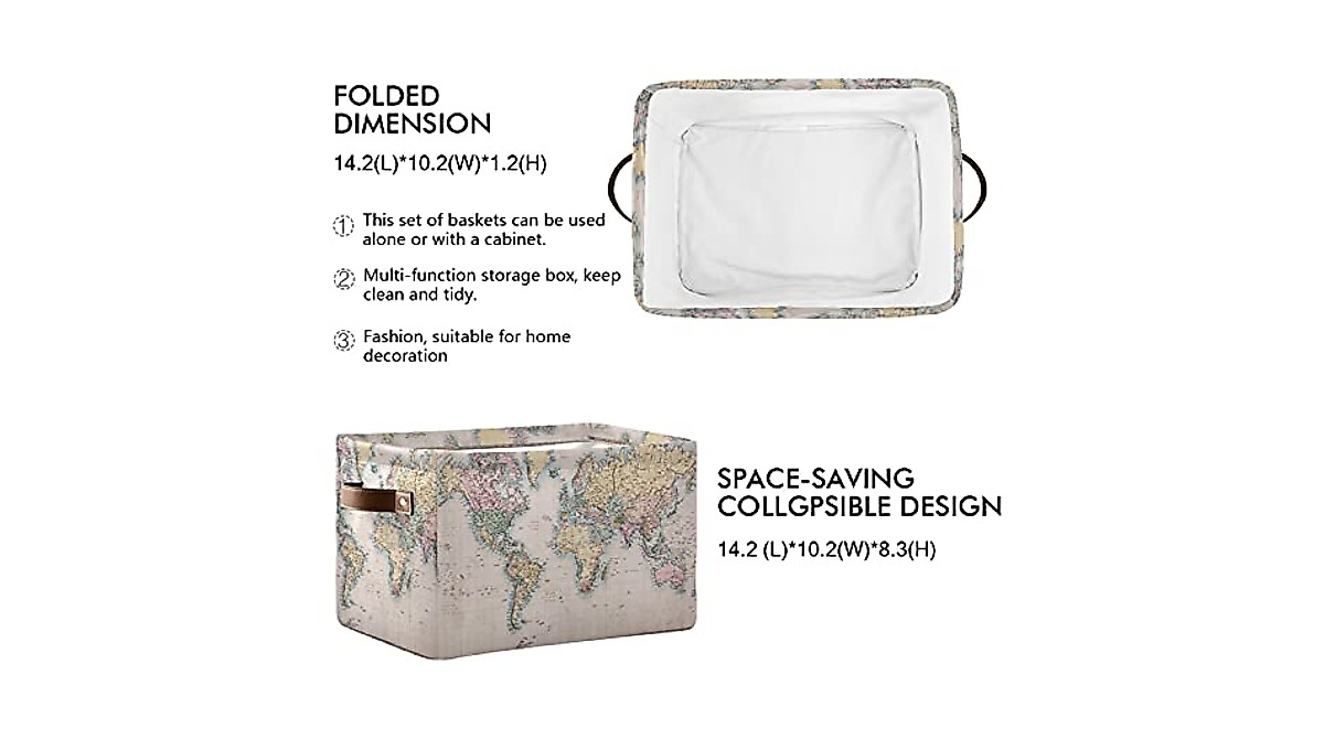 World Map Storage Basket: Stylish Organizer for Home