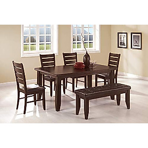 Coaster Furniture Dalila Transitional Upholstered Dining Bench Polyurethane Tufted Seat Cushion Black Faux Leather Cappuccino Brown 102723