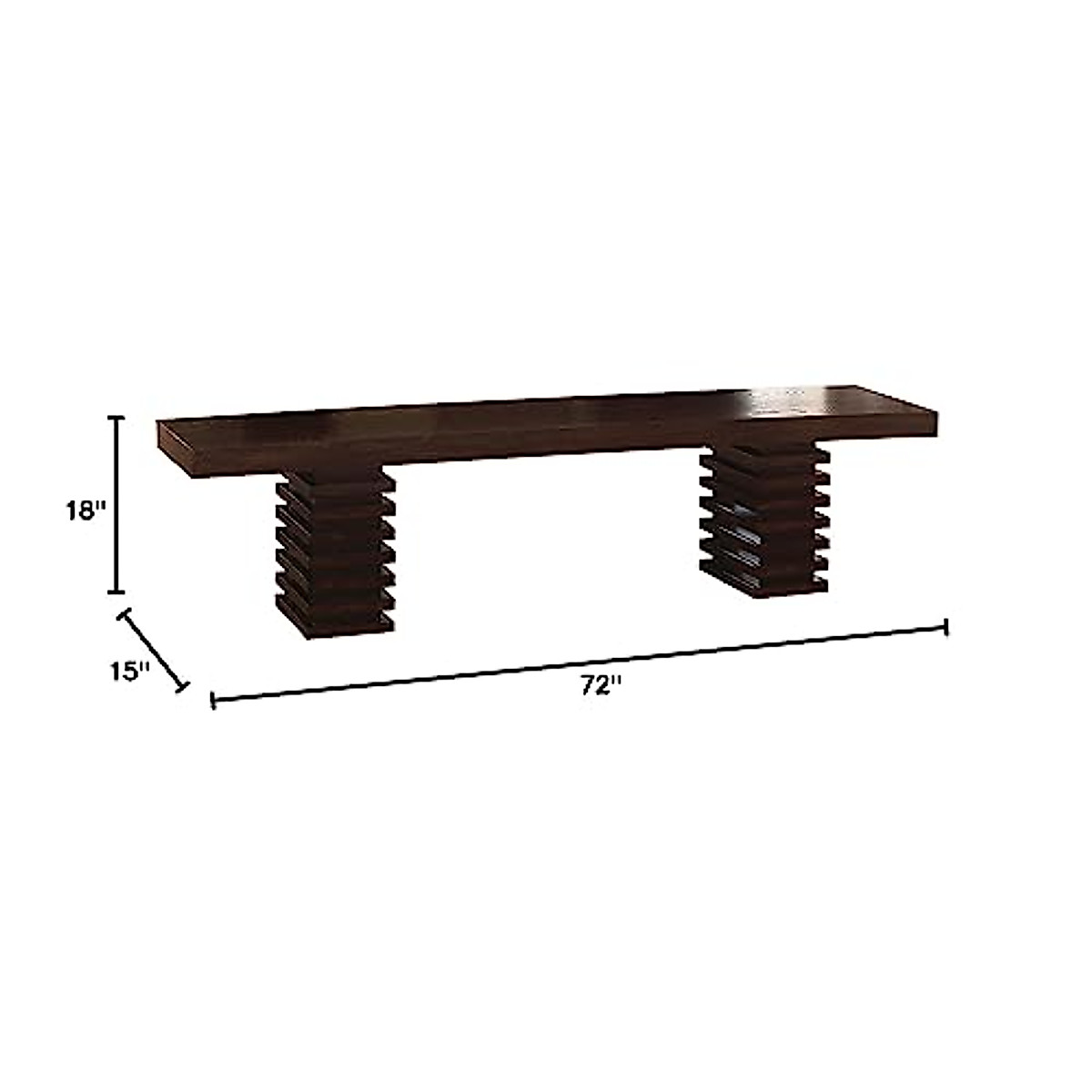 Steve Silver Company Briana Bench, 72" W x 15" D x 18" H, Brown