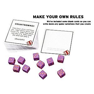 TENZI Dice Party Game Bundle with 77 Ways to Play A Fun, Fast Frenzy for The Whole Family - 4 Sets of 10 Colored Dice with Storage Tube - Colors May Vary