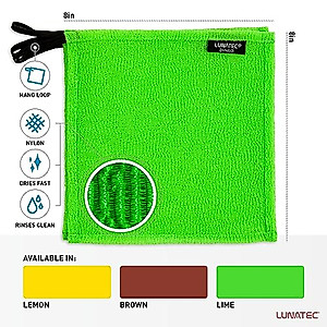 Lunatec Odor-Free Dishcloths. The Perfect Scrubber, Dish Cloth, Sponge and Scouring Pad to Clean Your Dishes, Pots & Pans, and Kitchen Gear. Ideal for Home, RV, Boat Galley and Camp Site. (4-Pack)