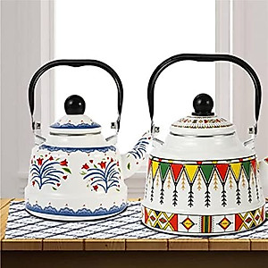 VEDEXA Espresso Kettle 1.7L Enamel Teapot, Induction Cooker, Kettle, Large Capacity Cold Water Kettle, Enamel Kettle, Coffee Pot (Color : A001)